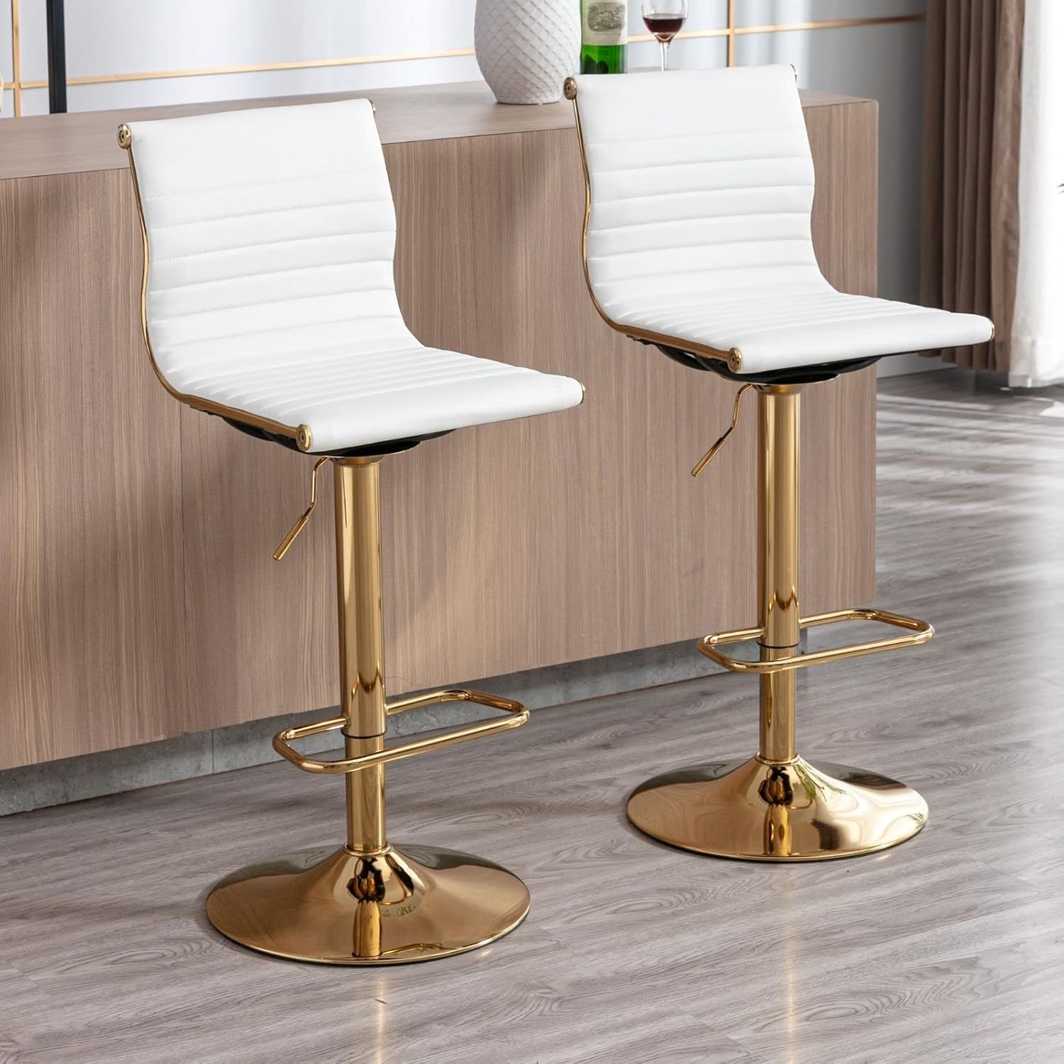 WAHSON OFFICE CHAIRS Wahson Breakfast Bar Stools Set of 2 PU Leather ...