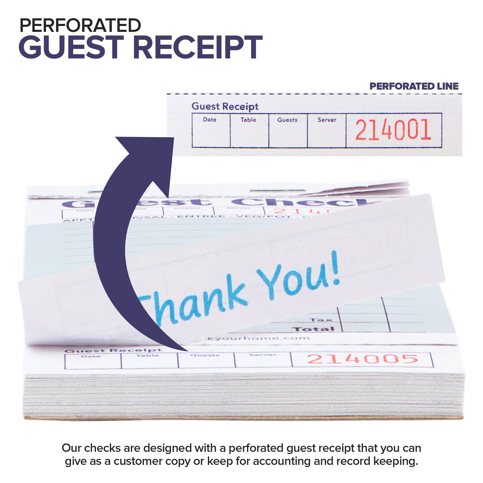 Snapklik.com : Stock Your Home Blue Guest Check Books For Servers