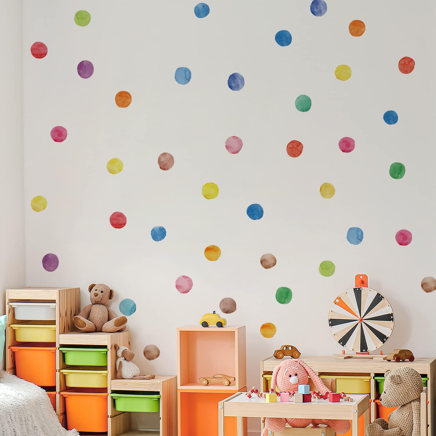 Amazon.com: Set of 100 Vinyl Wall Decals: Assorted Polka Dot Stickers ...