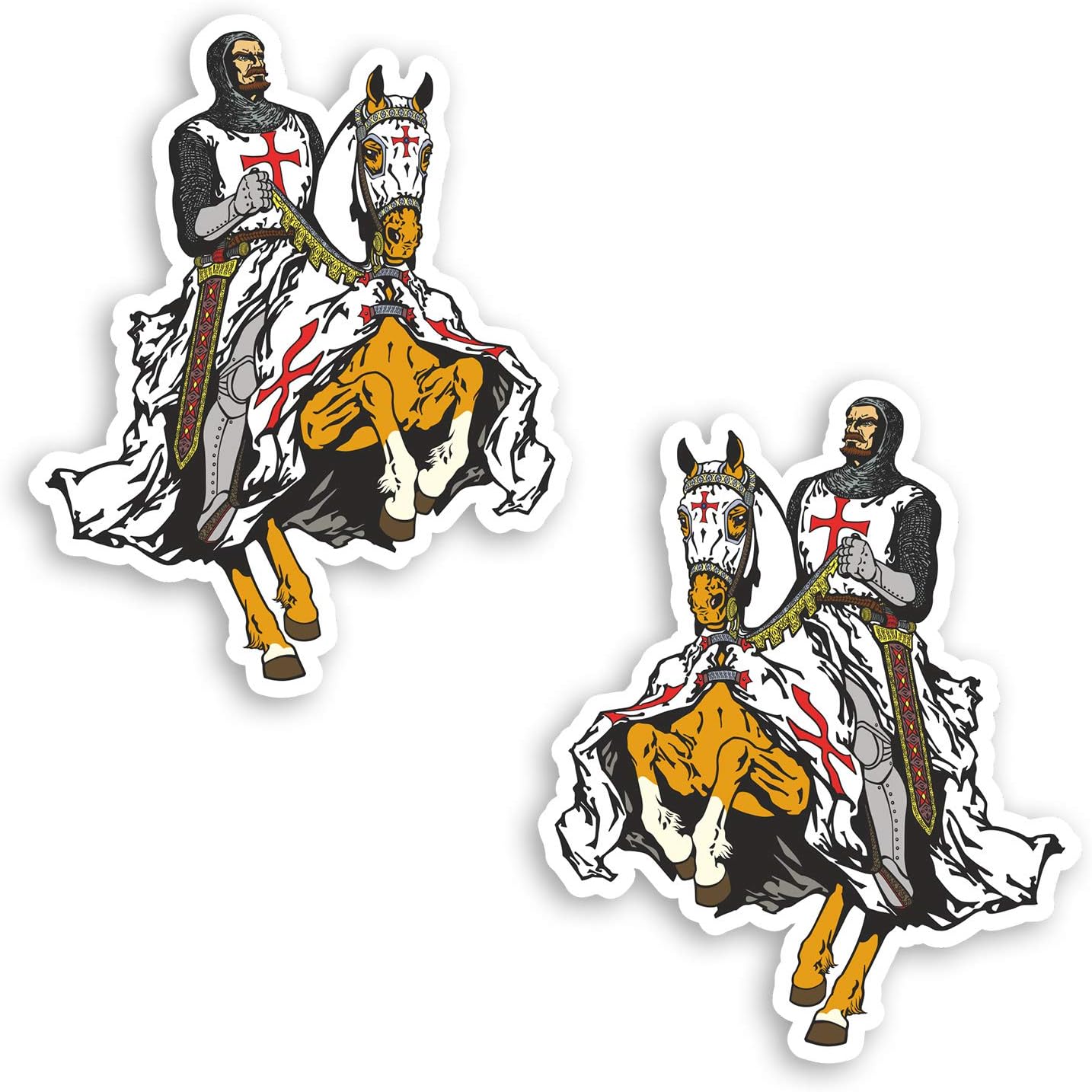 2 x 10cm Medieval Knight Vinyl Stickers - Middle Ages Laptop Sticker ...