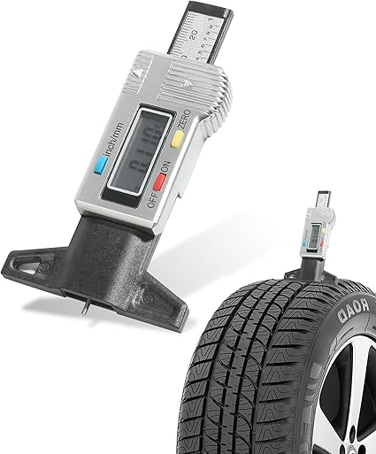Amazon.com: YAKEFLY Tire Tread Depth Gauge,LCD Display Tire Thread ...