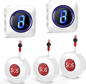 Amazon.com: SURFOU Caregiver Pager Panic Button Nurse Alert System ...