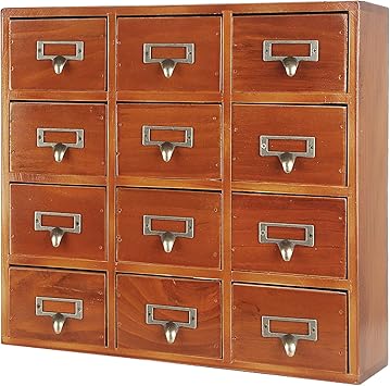 Amazon.com : MOHLTIAPD 12 Drawers Library Card Catalog Cabinet,Desktop ...