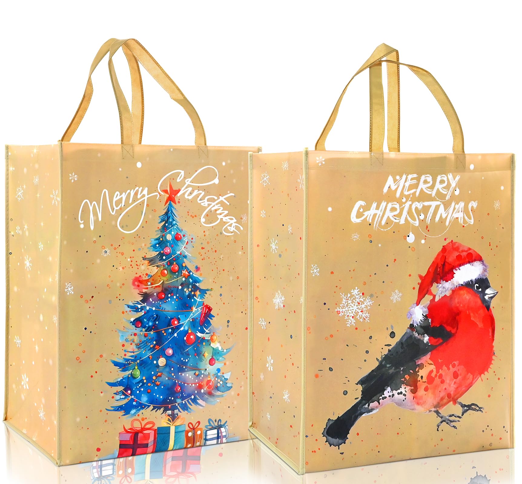 Christmas Tote Bags - 2 Pack Large Christmas Bags with Christmas Tree ...