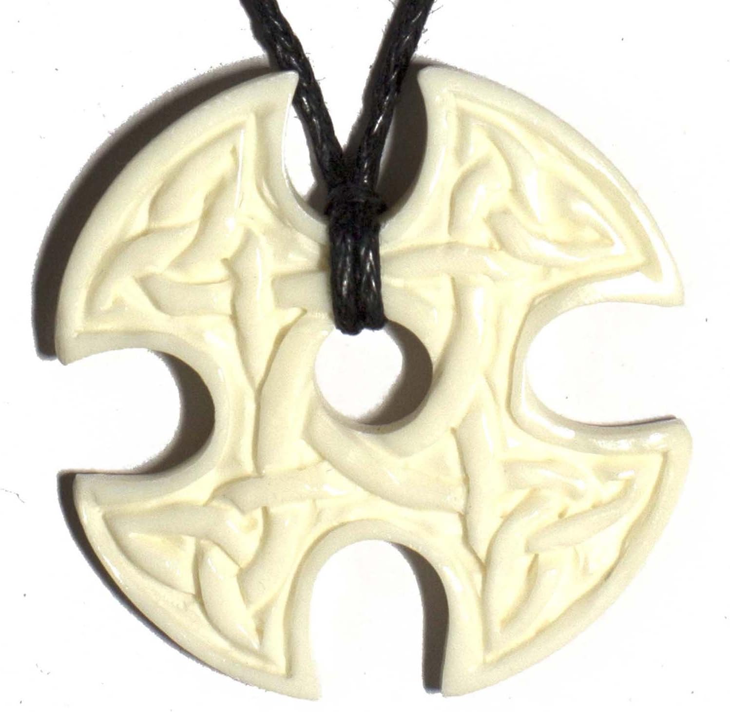 Norse Viking Celtic Solar Cross Triquetra Necklace - Genuine Bovinae ...