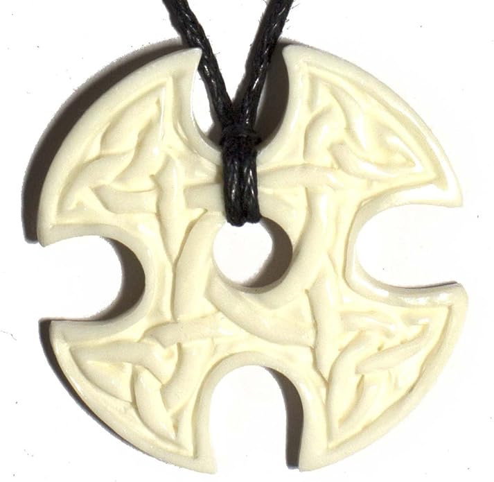 Norse Viking Celtic Solar Cross Triquetra Necklace - Genuine Bovinae ...