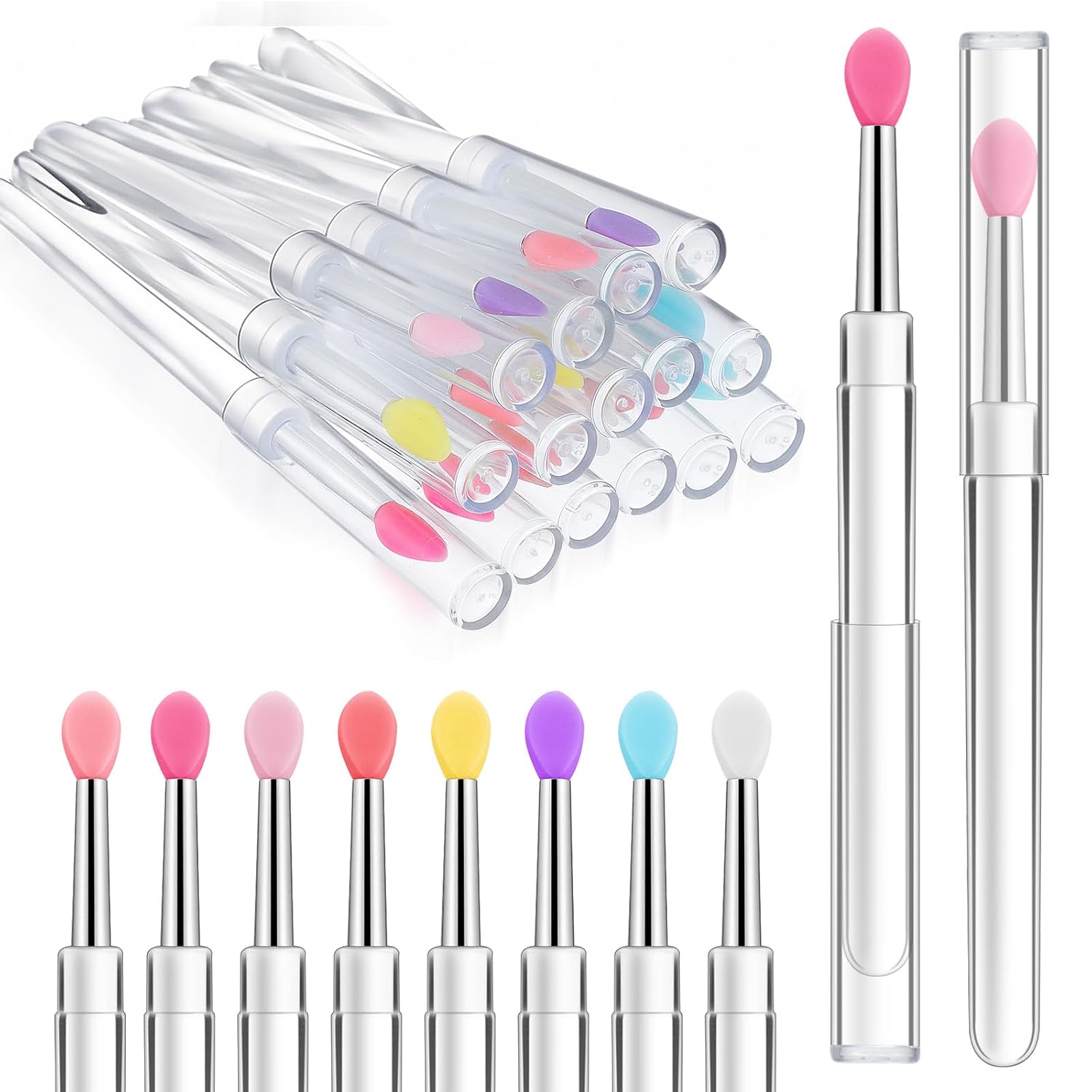 Amazon.com: Guduling 16 Pcs Lip Balm Applicator Reusable,Silicone Lip ...