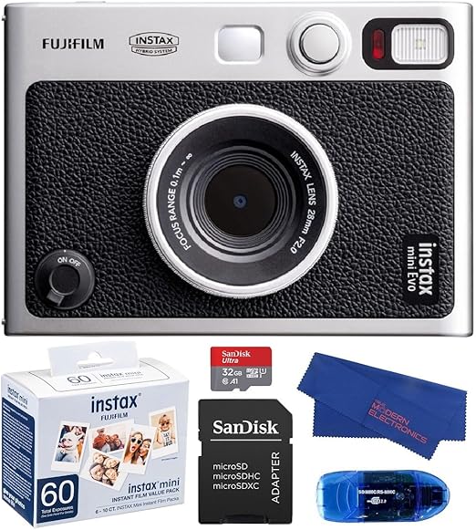 Amazon.com : Fujifilm INSTAX MINI EVO Hybrid Instant Camera (Black ...