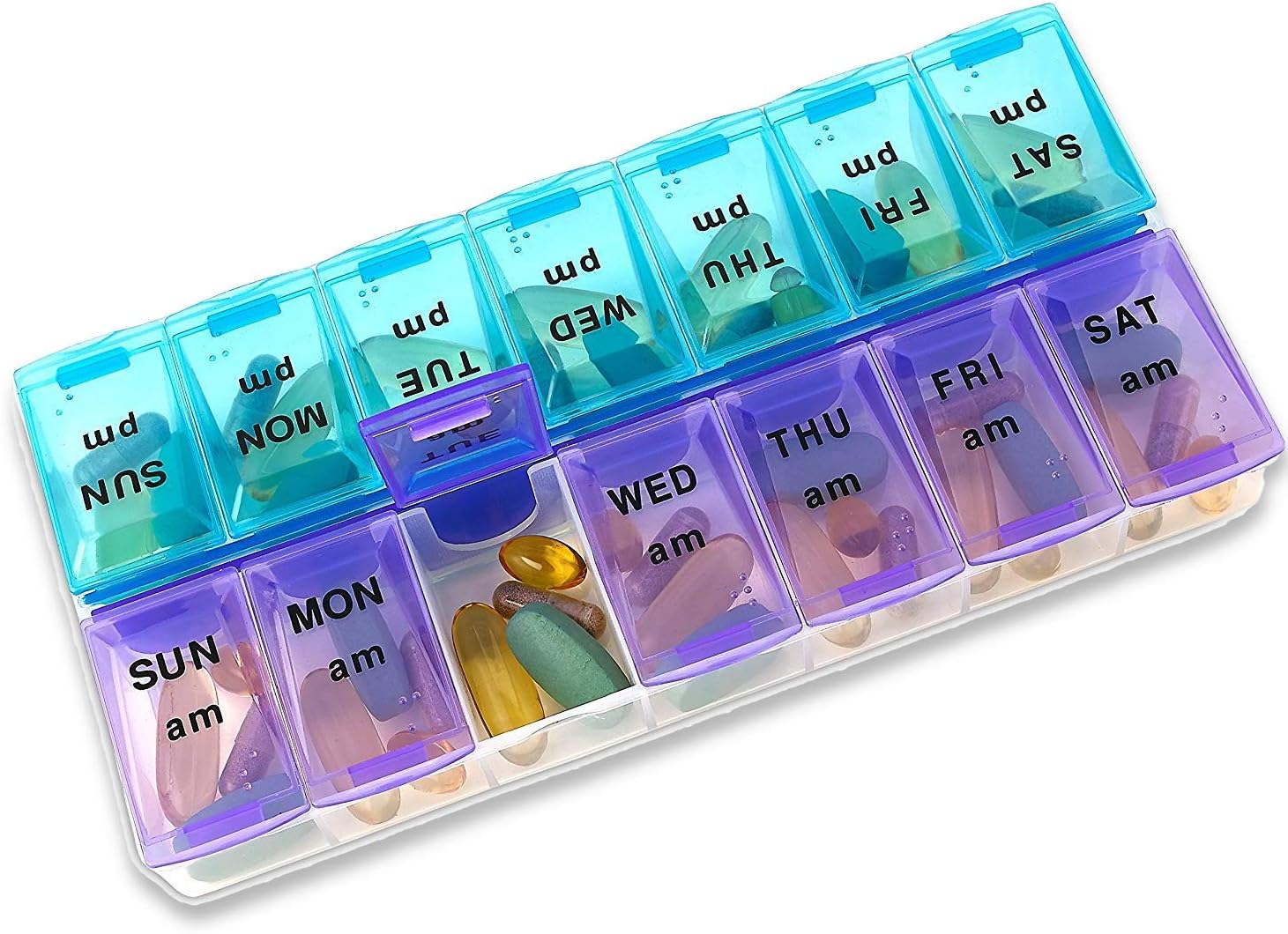 Amazon.com: Weekly Pill Organizer - 7 Day AM/PM Twice a Day | Pills ...