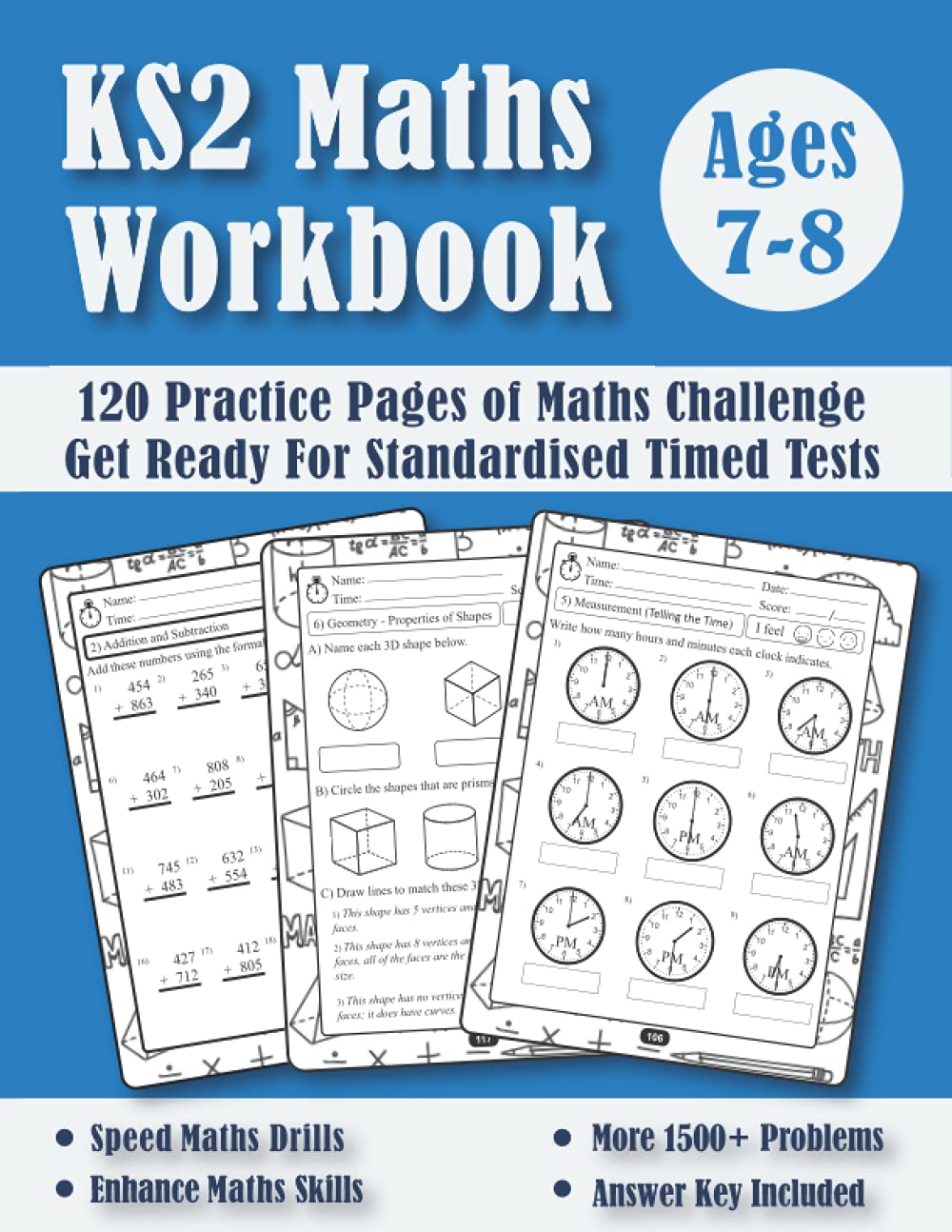 Maths Book For 7-8 Year Olds: KS2 Maths Workbook Year 3 (Answers ...