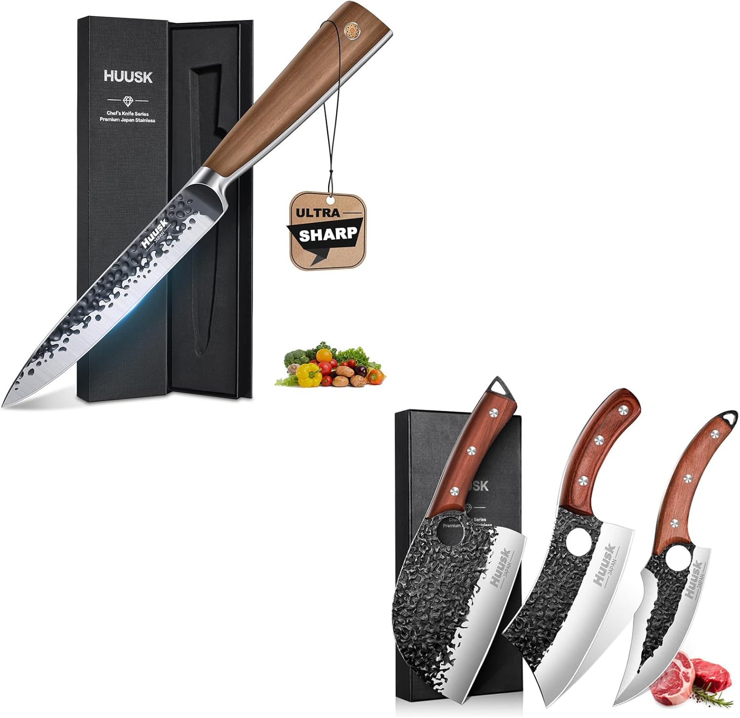 Amazon.com: Huusk Kitchen Utility Knife Set, .5" Paring Knife High ...