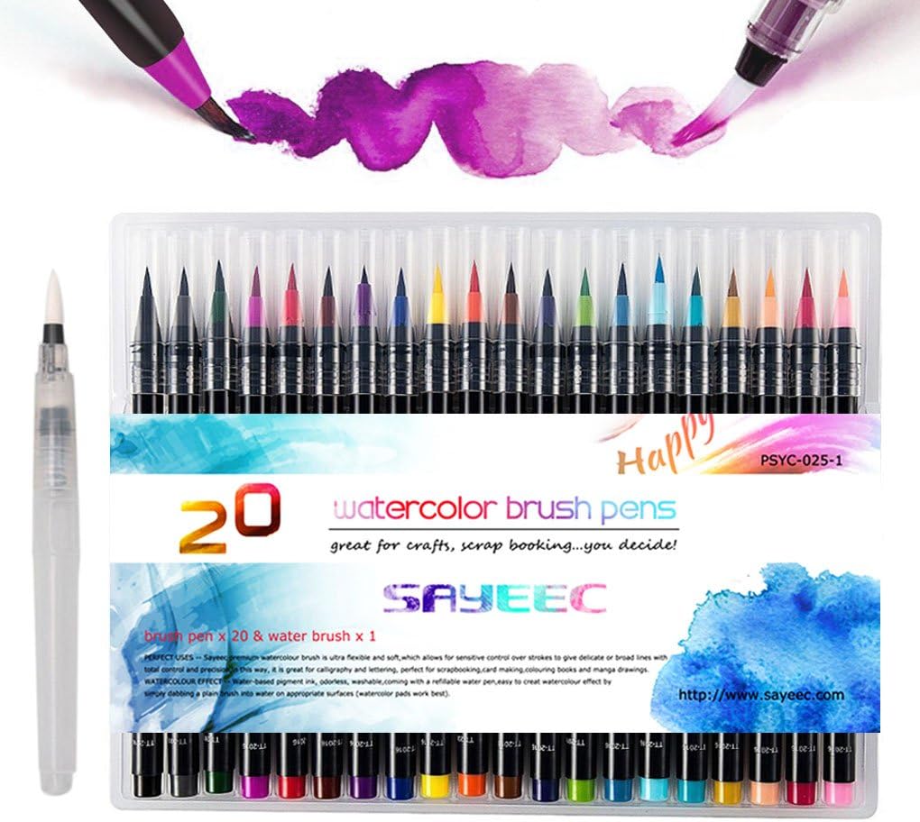 CHROMATEK Watercolour Brush Pen Set 54, Tutorial Pad and Online Video ...