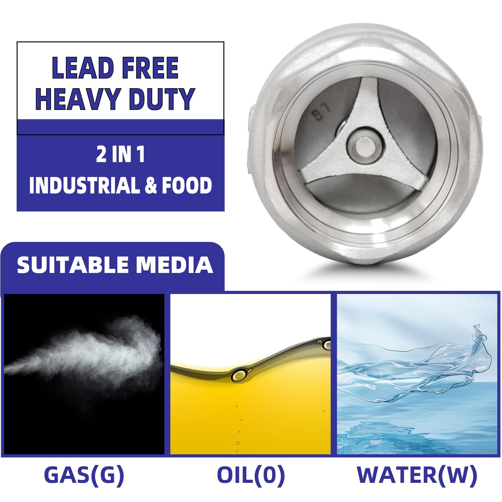 Snapklik.com : 3" NPT Stainless Steel Spring Check Valve, WOG1000 NPT ...