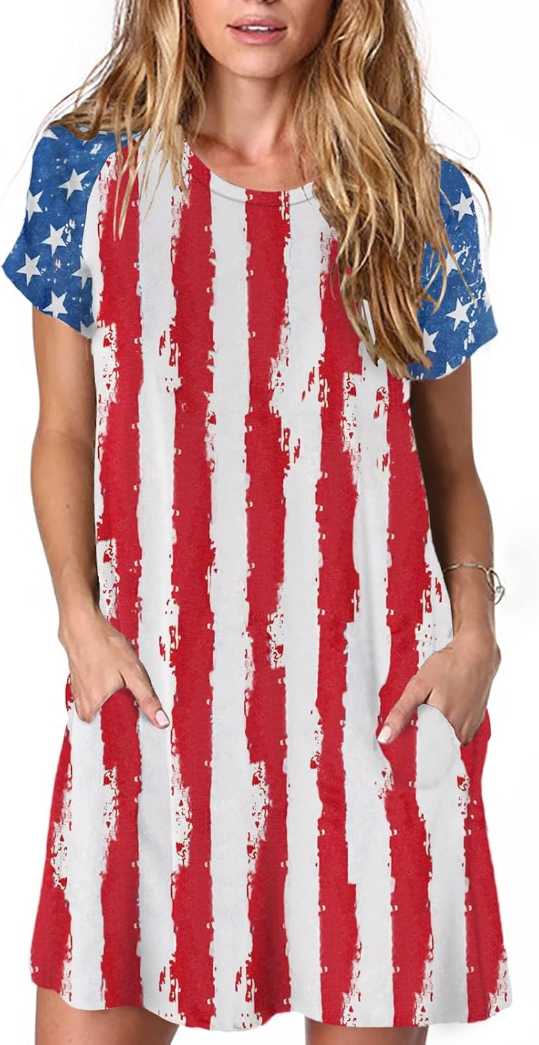 Alaster Women’s Casual Summer T Shirt Dress Loose Short Sleeve Tunic ...