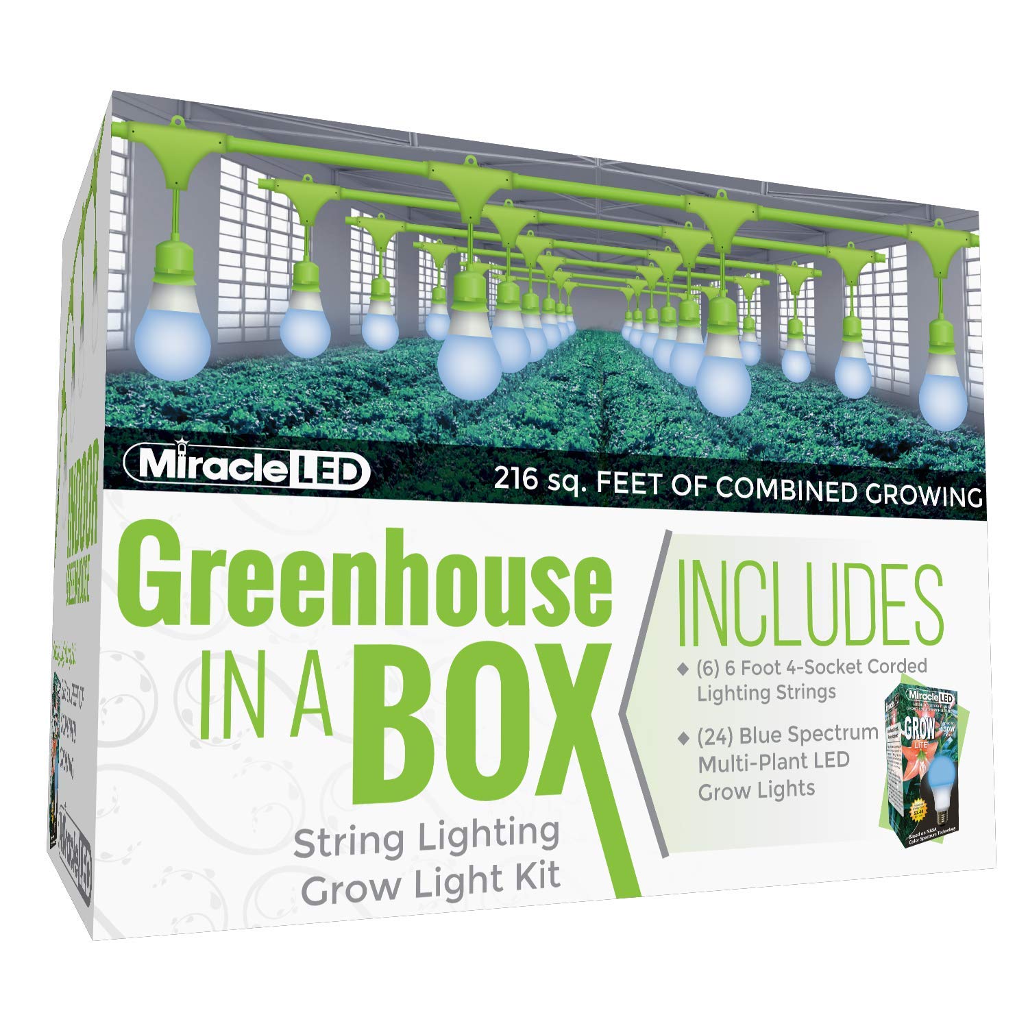 Amazon.com: Miracle LED Greenhouse in a Box Grow Kit - Includes 4 Blue ...