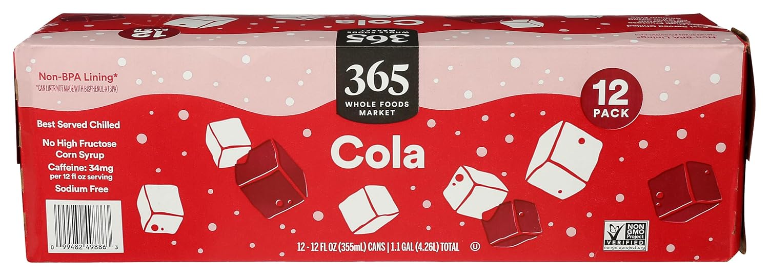 Amazon.com : 365 by Whole Foods Market, Cola 12 Pack, 12 Fl Oz ...