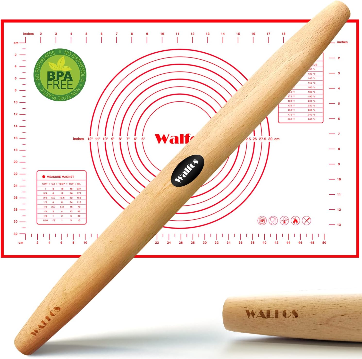 Amazon.com: Premium Black Walnut French Style Rolling Pin - Tapered ...