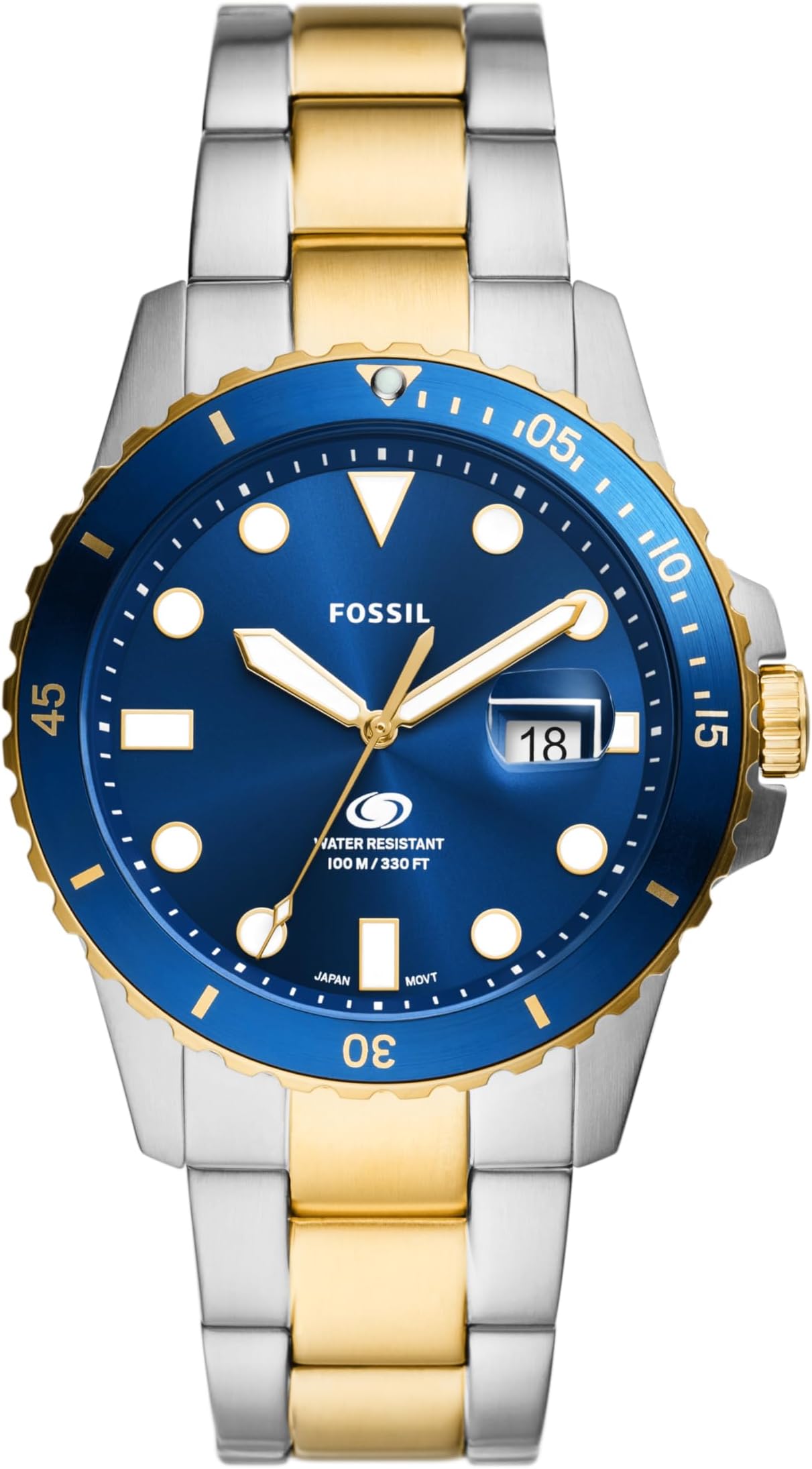 Fossil Men Stainless Steel Analog Blue Dial Watch-Fs6034, Band Color ...