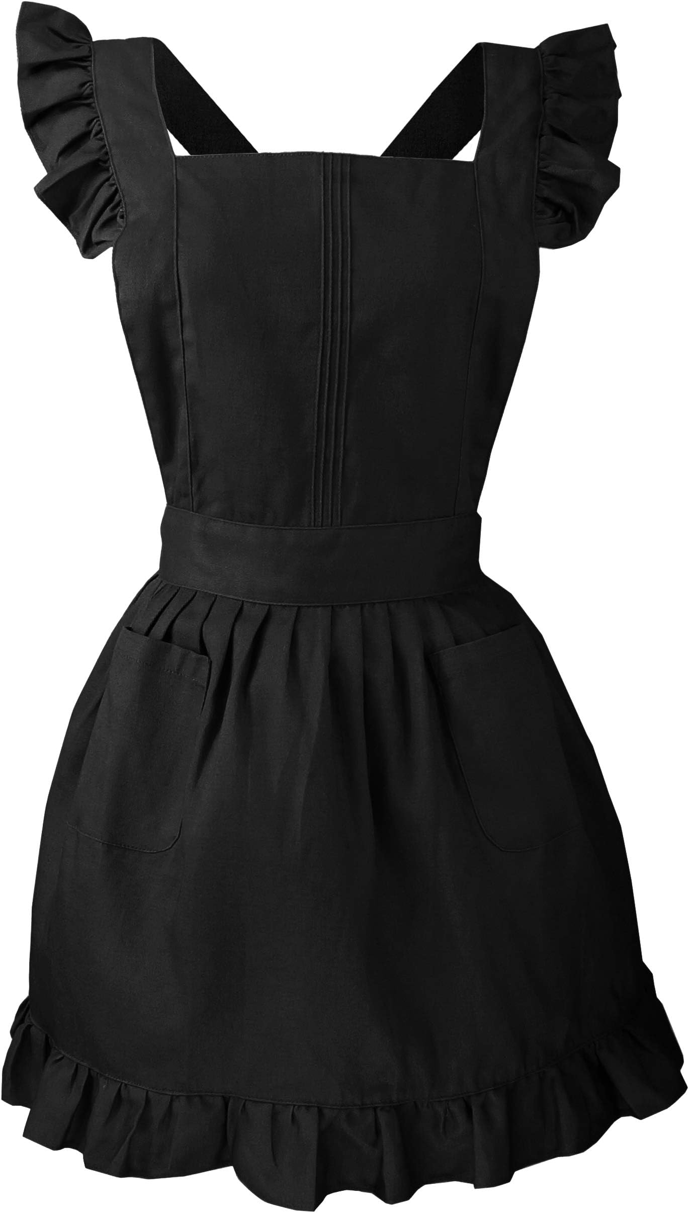 Amazon.com: LilMents Retro Adjustable Ruffle Apron Kitchen Cooking ...