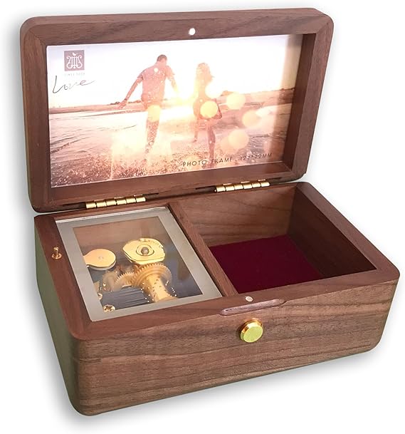 Amazon.com: BinkeGG Play (Moon River) Walnut Wind up Wooden Photo Frame ...