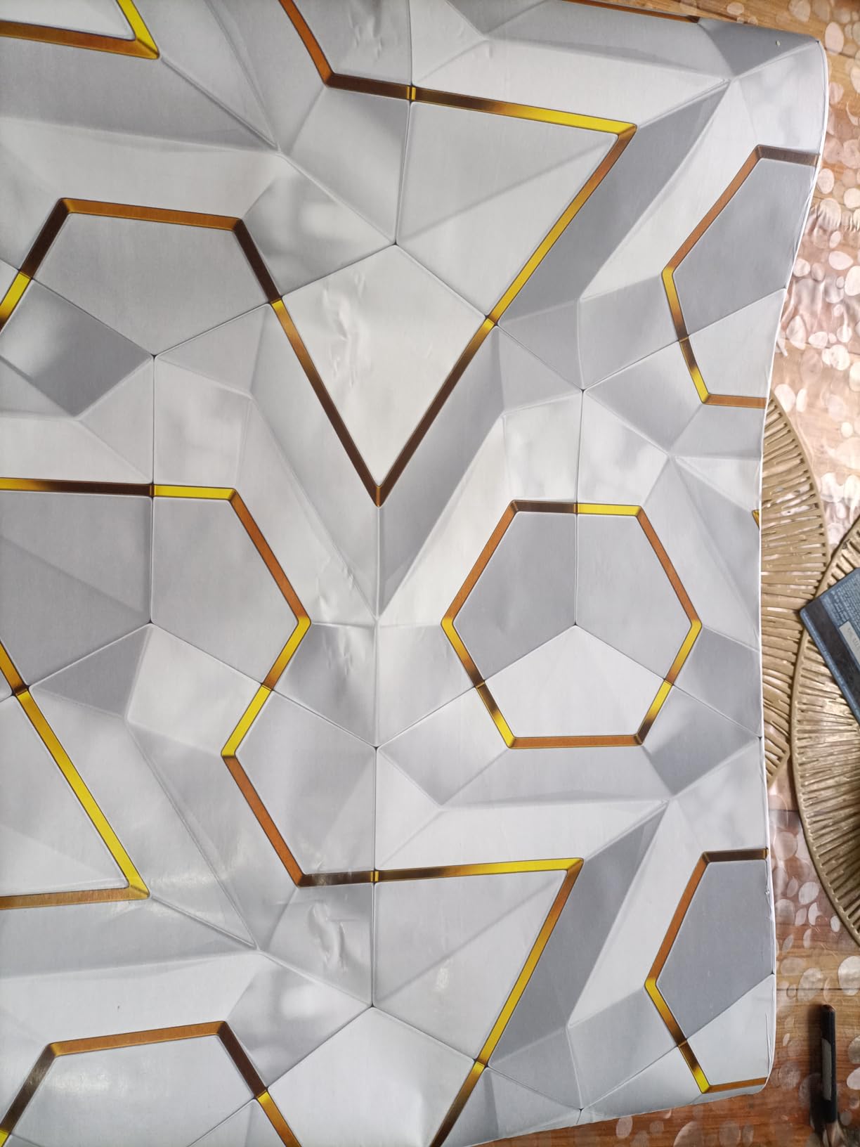 HEINRICHED 3D Geometric Design 45 x 1000 Cm Wallpaper for Walls Self ...