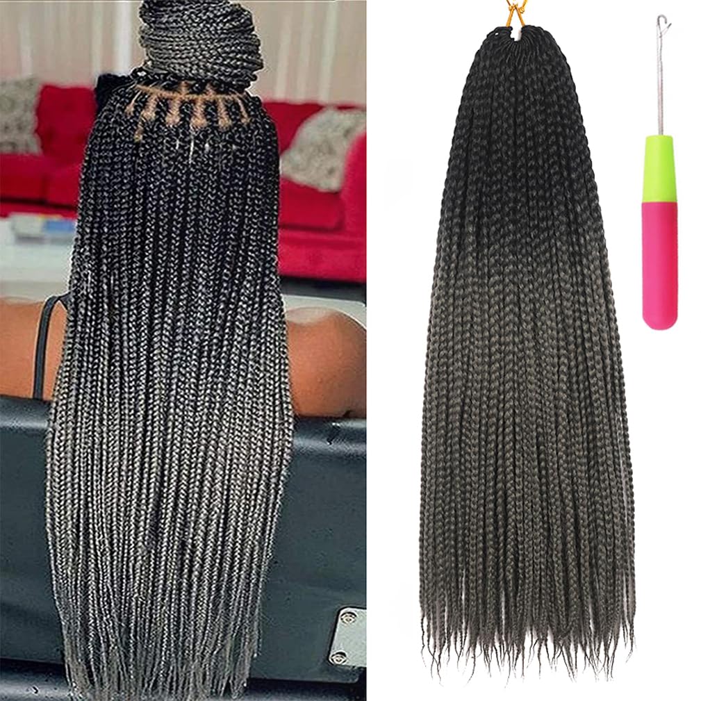 Amazon.com : Box Braids Crochet Hair 24 Inch Prelooped Crochet Hair ...