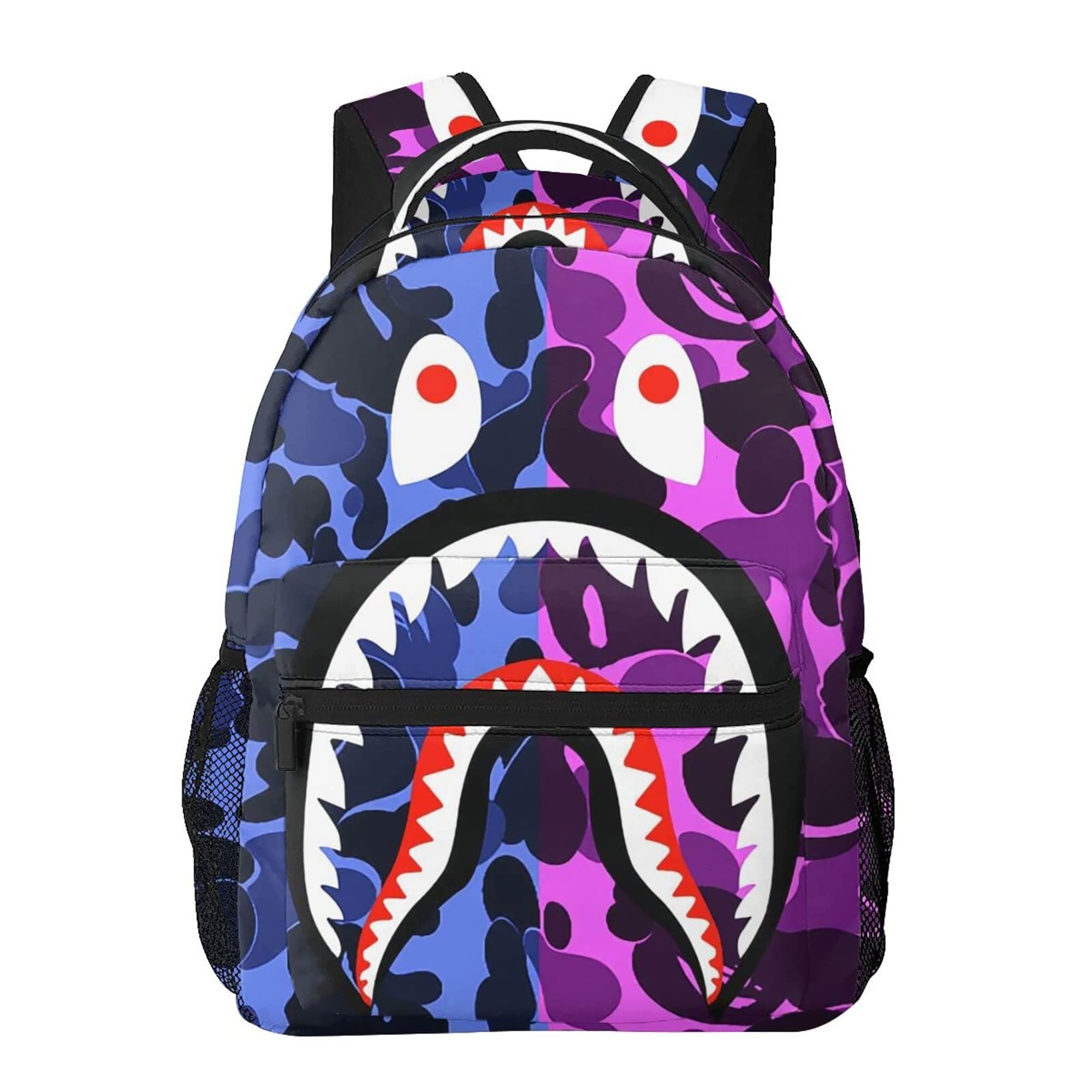 Amazon.com: Ujxoihl Shark Teeth Blue Pink Camo Backpacks Travel Laptop ...