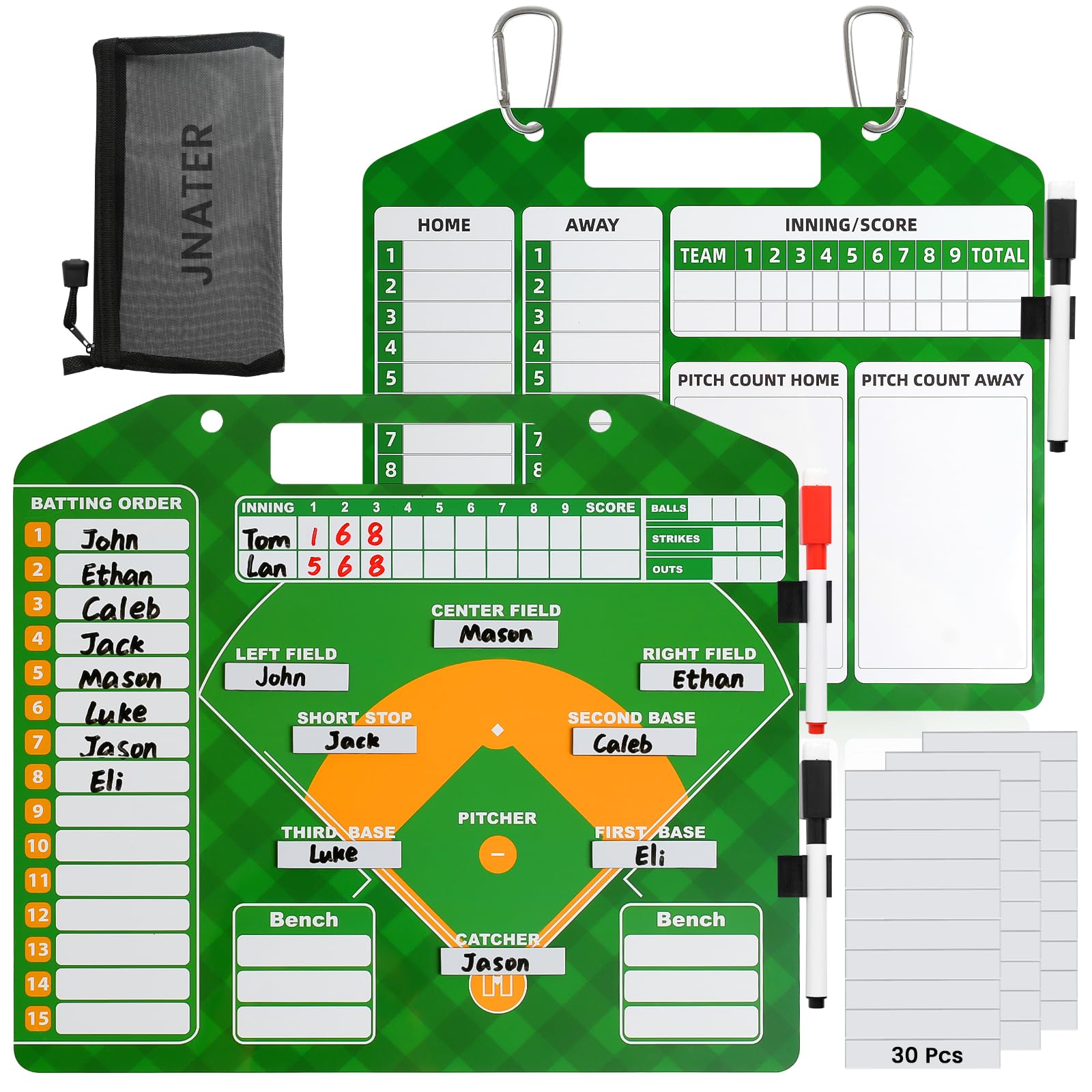 Amazon.com : JNATER Magnetic Baseball Lineup Board - Double-Sided ...