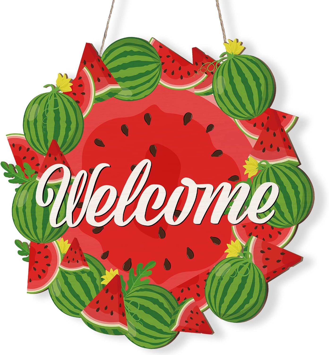 Amazon.com: Watermelon Hanging Sign Watermelon Decor Welcome Door Sign ...