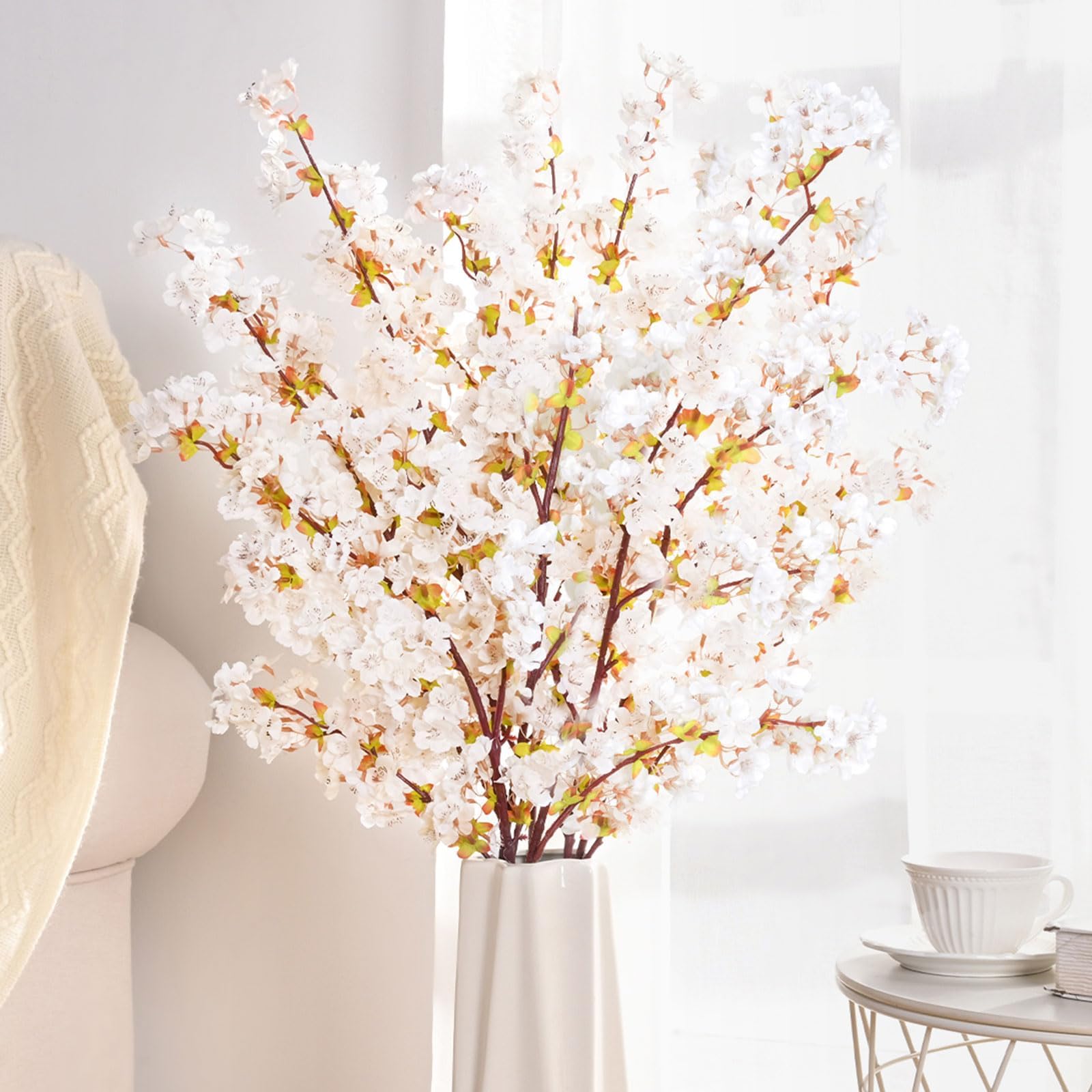 Amazon.com: FERIAL 4Pcs Artificial Cherry Blossom Flower Branches with ...