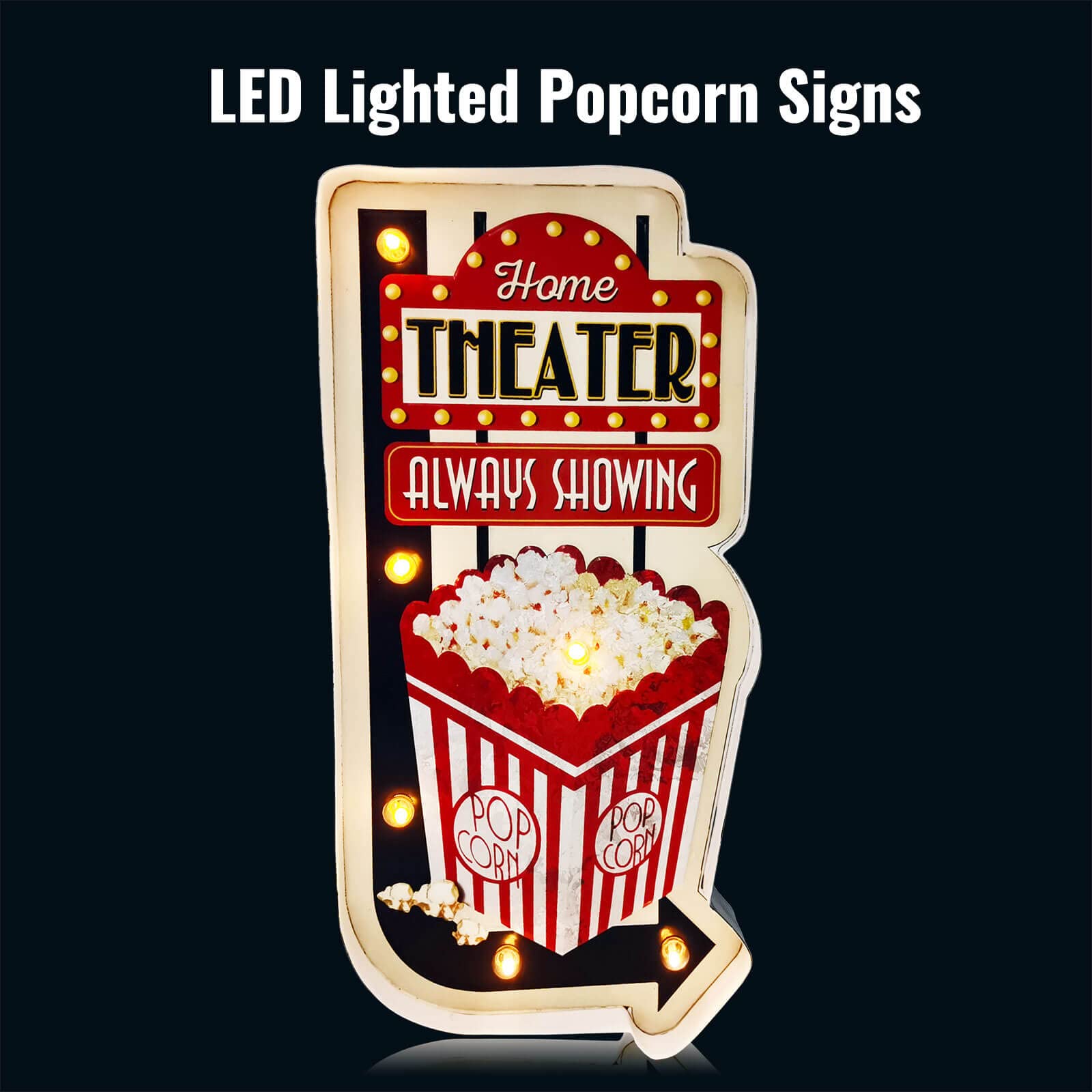 Vintage Popcorn Sign Hot Buttered Popcorn Tin Sign | Vintage Signs