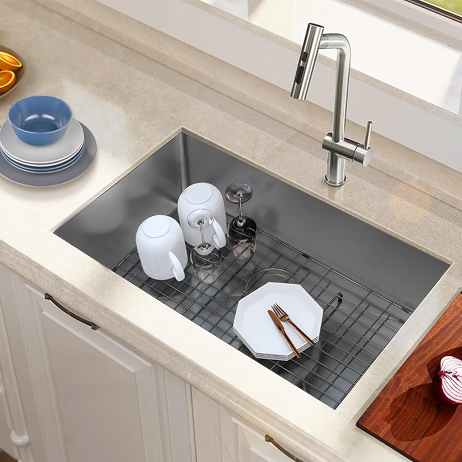 30 Undermount Sink, 18 Gauge Single Bowl Kitchen Sink Undermount ...
