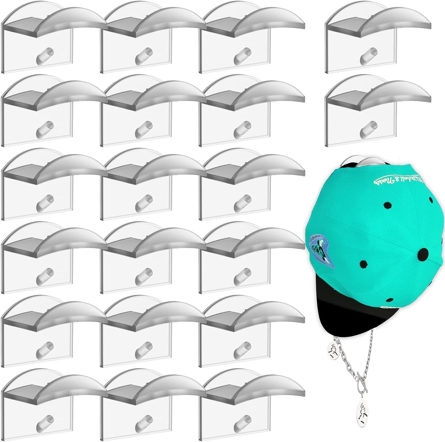 Amazon.com: 22 Pack Adhesive Hat Hooks for Wall, Super Strong Hat Rack ...