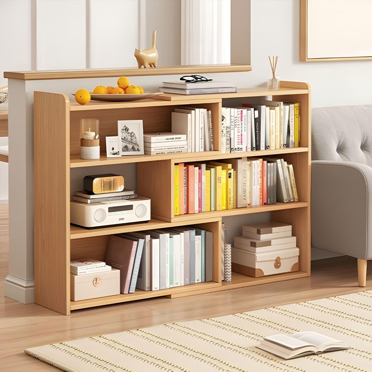 Amazon.com: KWOKING Contemporary Style Bookshelf Open Back Bookcase ...