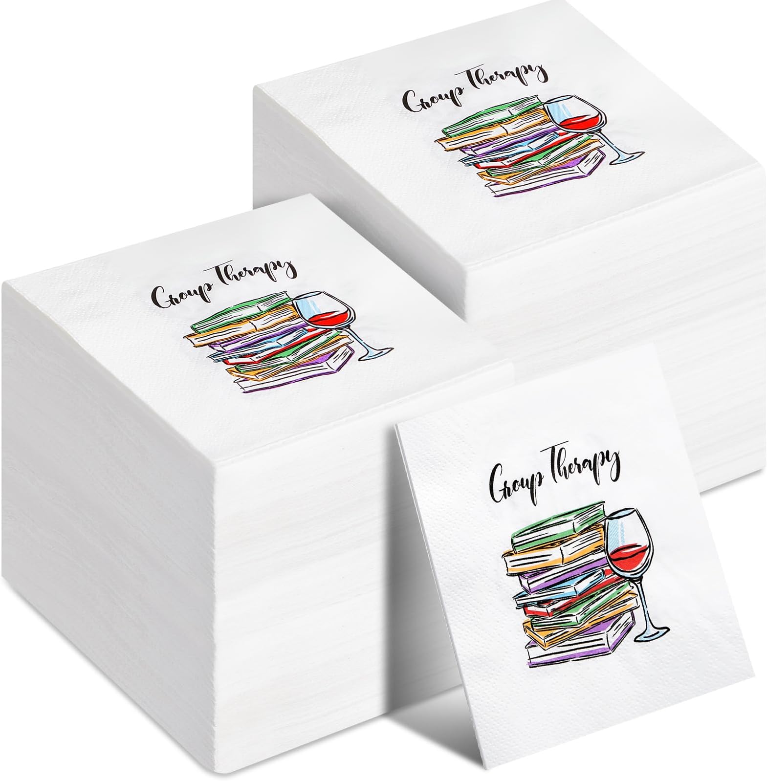 Amazon.com | FoldTier 200 Pcs Book Club Cocktail Napkins Bulk 3 Ply ...