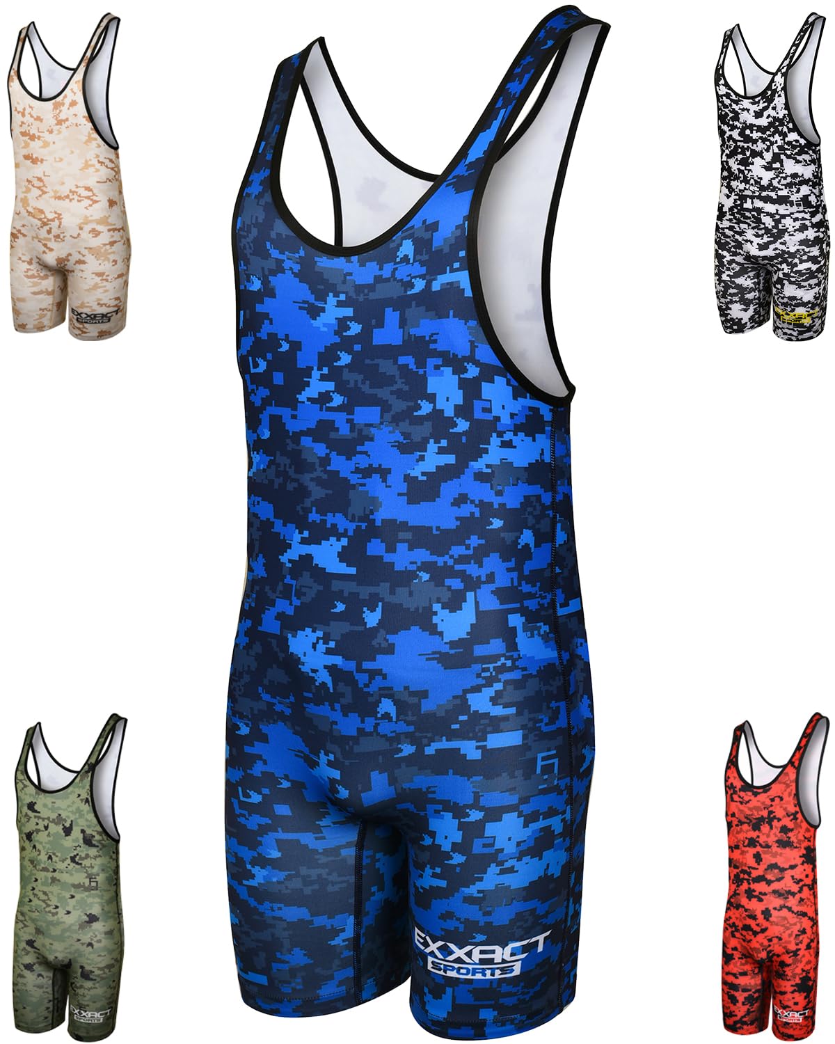 Snapklik.com : Exxact Sports Digital Camouflage Wrestling Singlet For ...