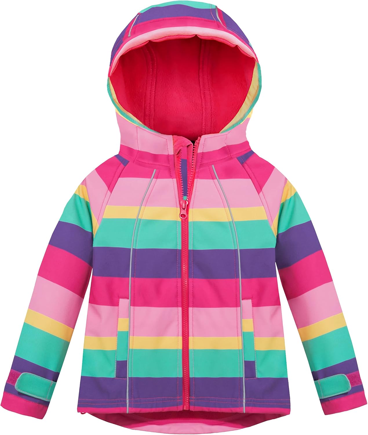 Amazon.com: Hiheart Girls Fleece Lined Outerwear Hooded Striped ...