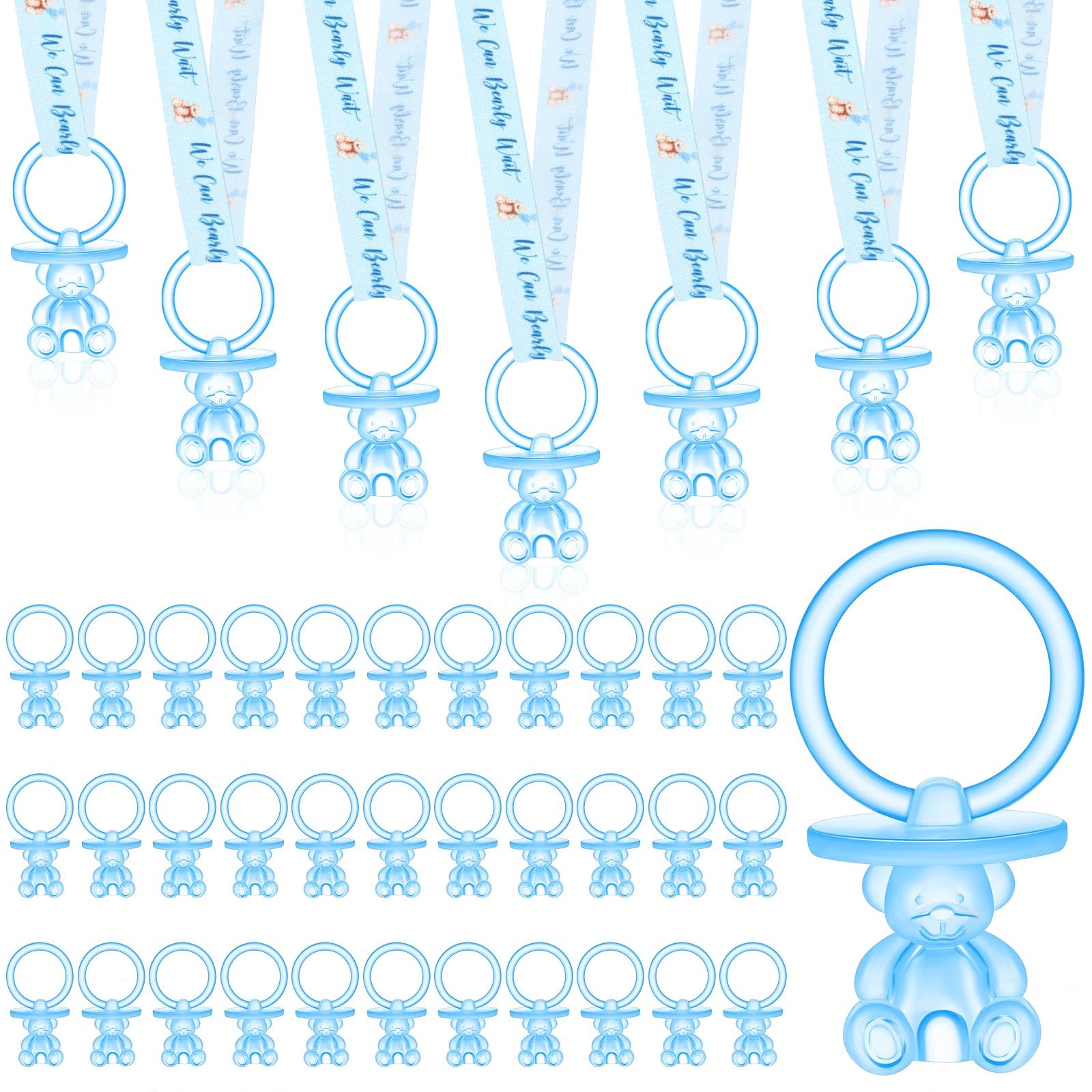 Amazon.com : Beeveer 50 Pcs Bear Acrylic Baby Pacifiers Baby Shower ...