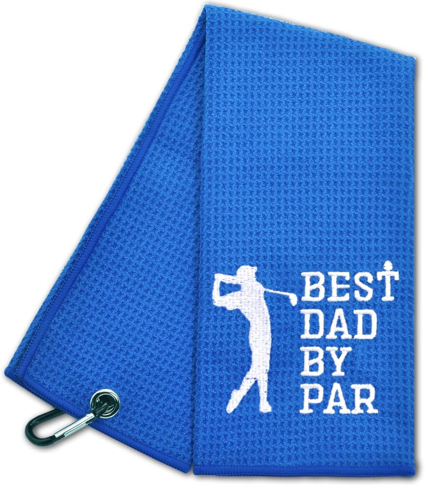 Amazon.com: Hafhue Best Dad by Par Funny Golf Towel, Golf Gifts for Men ...