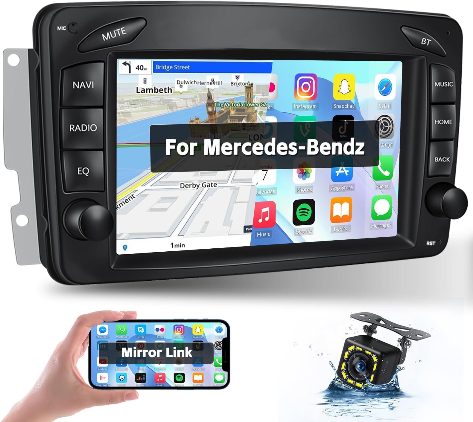 Hikity Android Autoradio pour Mercedes-Benz W203 CLK Classe C W168 W639 ...