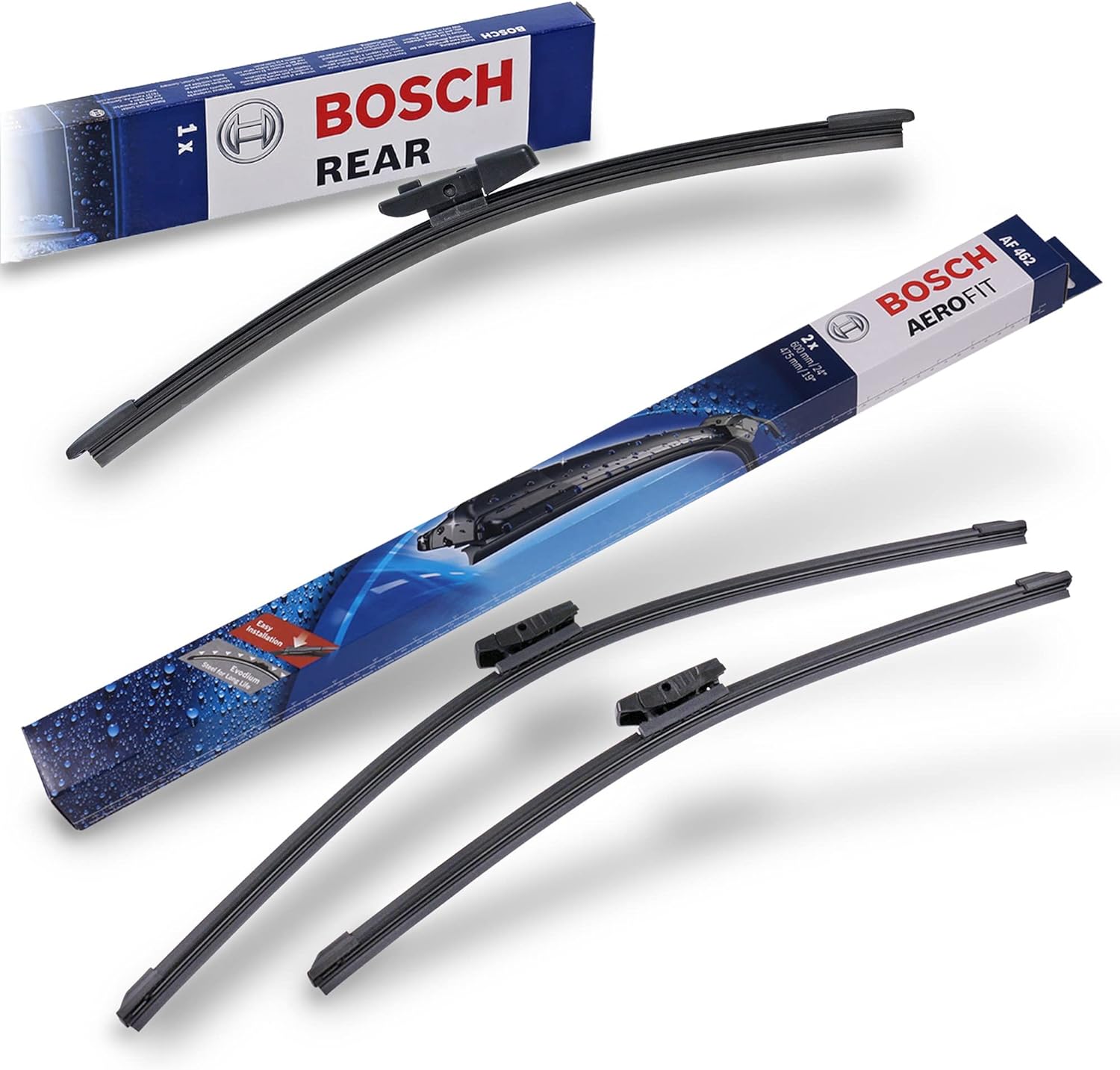Bosch Scheibenwischer Heckwischer Vorne + Hinten, Aerofit AF462 + A282H ...