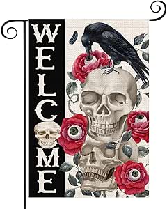 Amazon.com : Goth Flags for Outside Gothic Art Welcome Vertical Garden ...