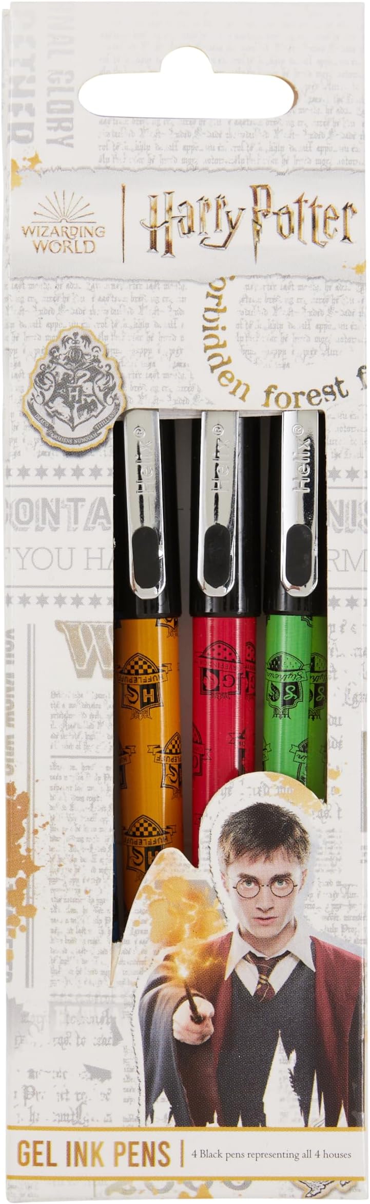 Helix Harry Potter Pens - 4 Black Ink Pens : Amazon.co.uk: Stationery ...