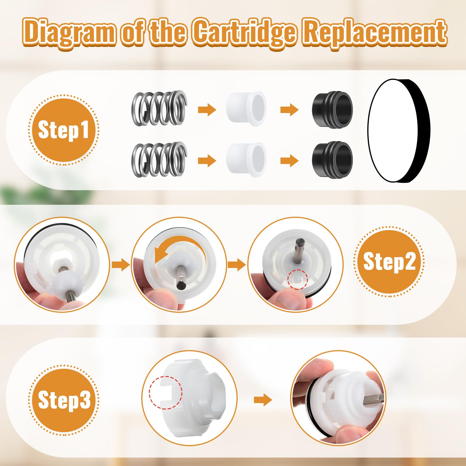 Snapklik.com : Enhon Shower Faucets Cartridge Replacement For V-6680 V ...