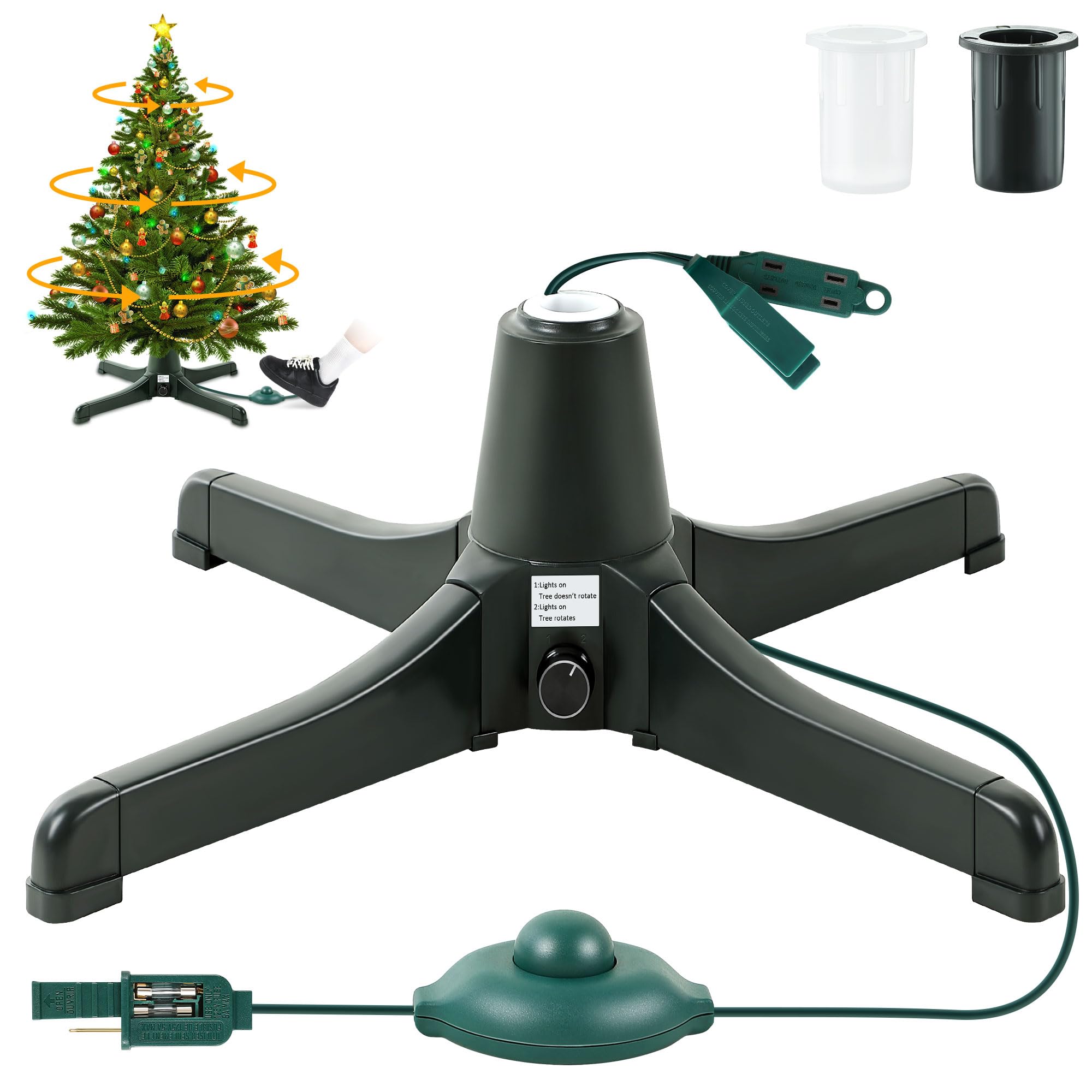Amazon.com: Rotating Christmas Tree Stand with Foot Switch, Hold Up to ...