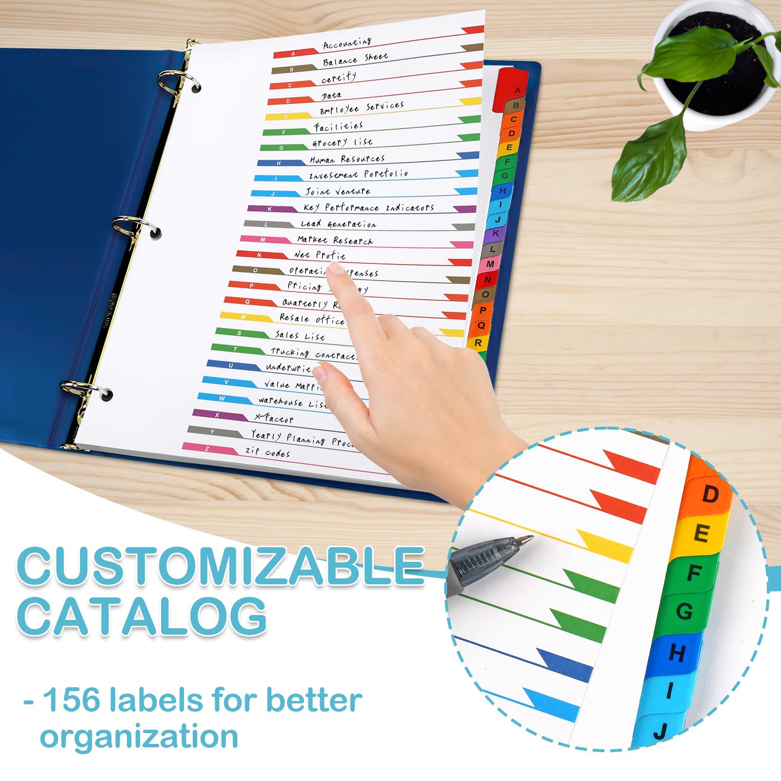 Snapklik.com : Alphabet Binder Dividers For 3 Ring Binder, COIDEA A-Z ...