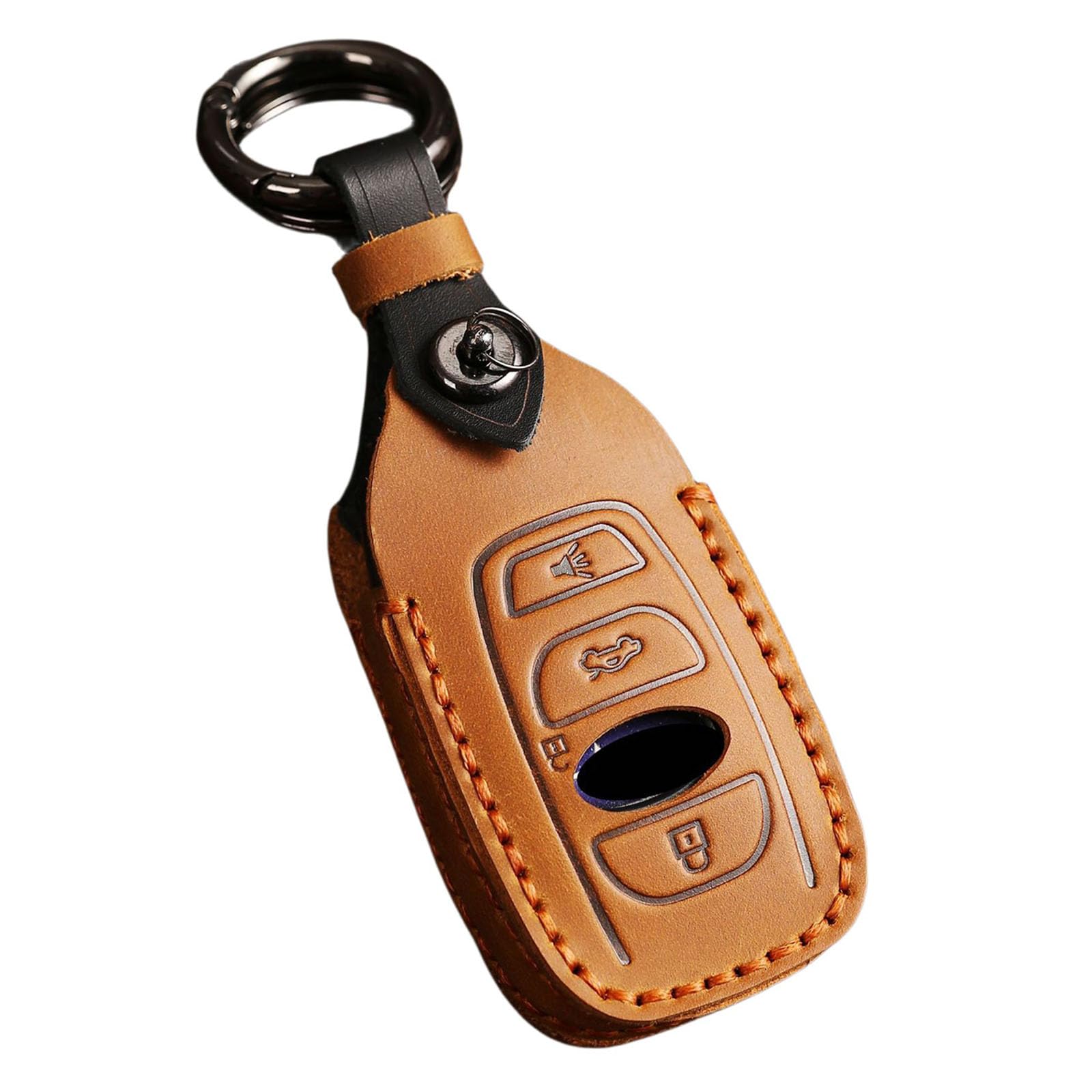 Amazon.com: Hontumax Genuine Leather Key Fob Cover Case for Subaru ...