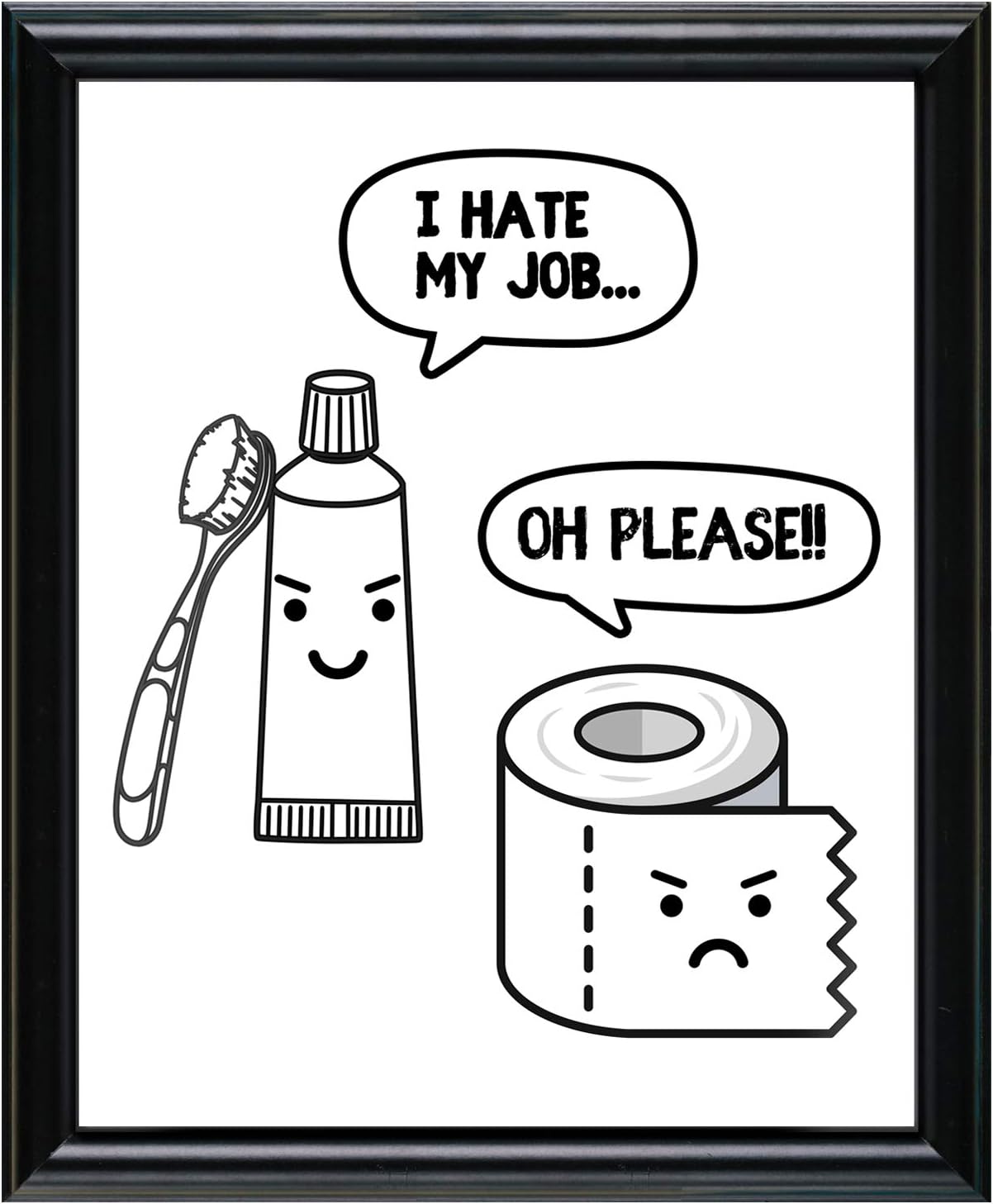 Amazon.com: Brooke & Vine Funny Bathroom Decor Wall Art Prints ...