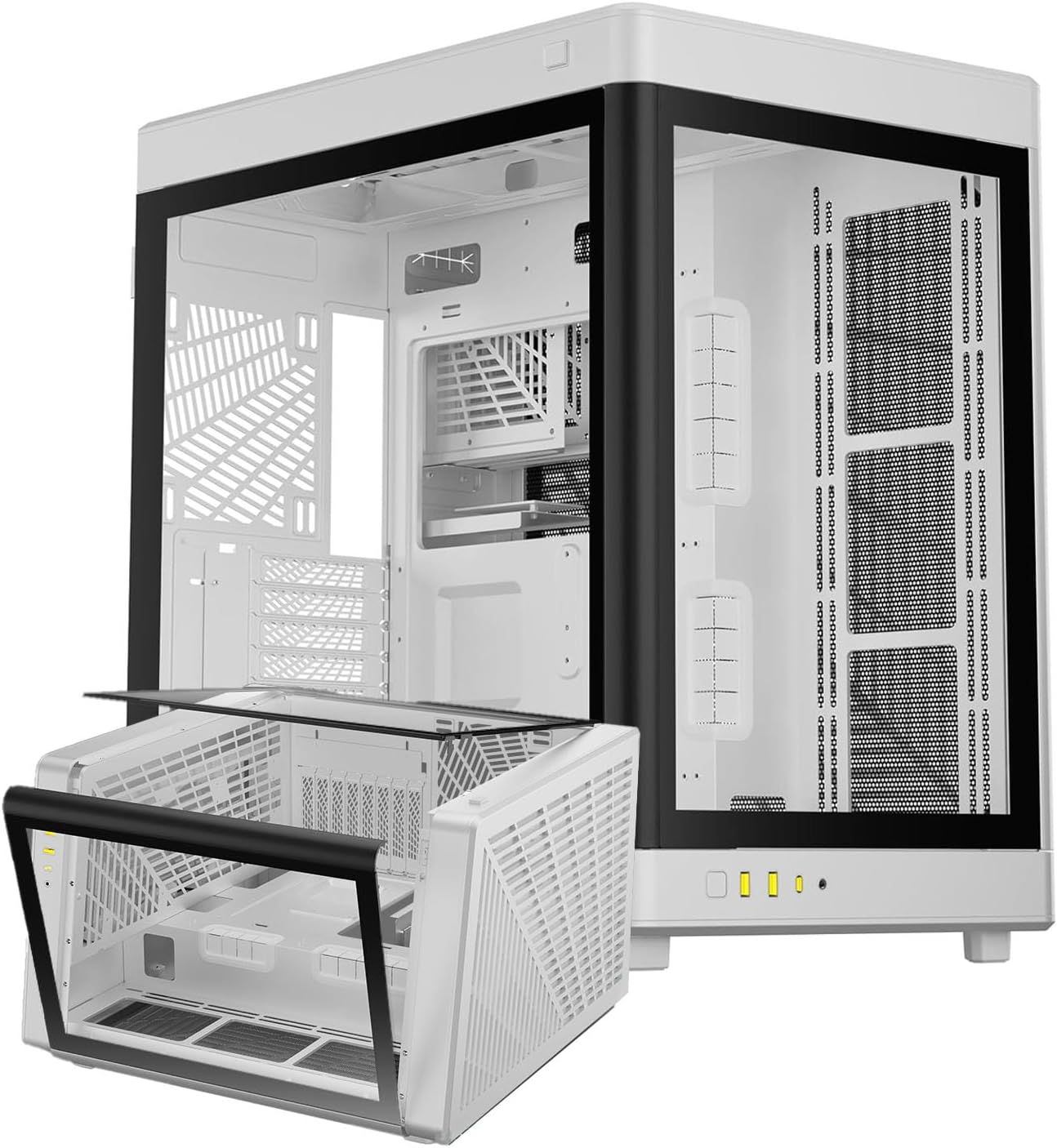 Amazon.com: GAMDIAS RGB Dual-Chamber Panoramic Tempered Glass Gaming PC ...