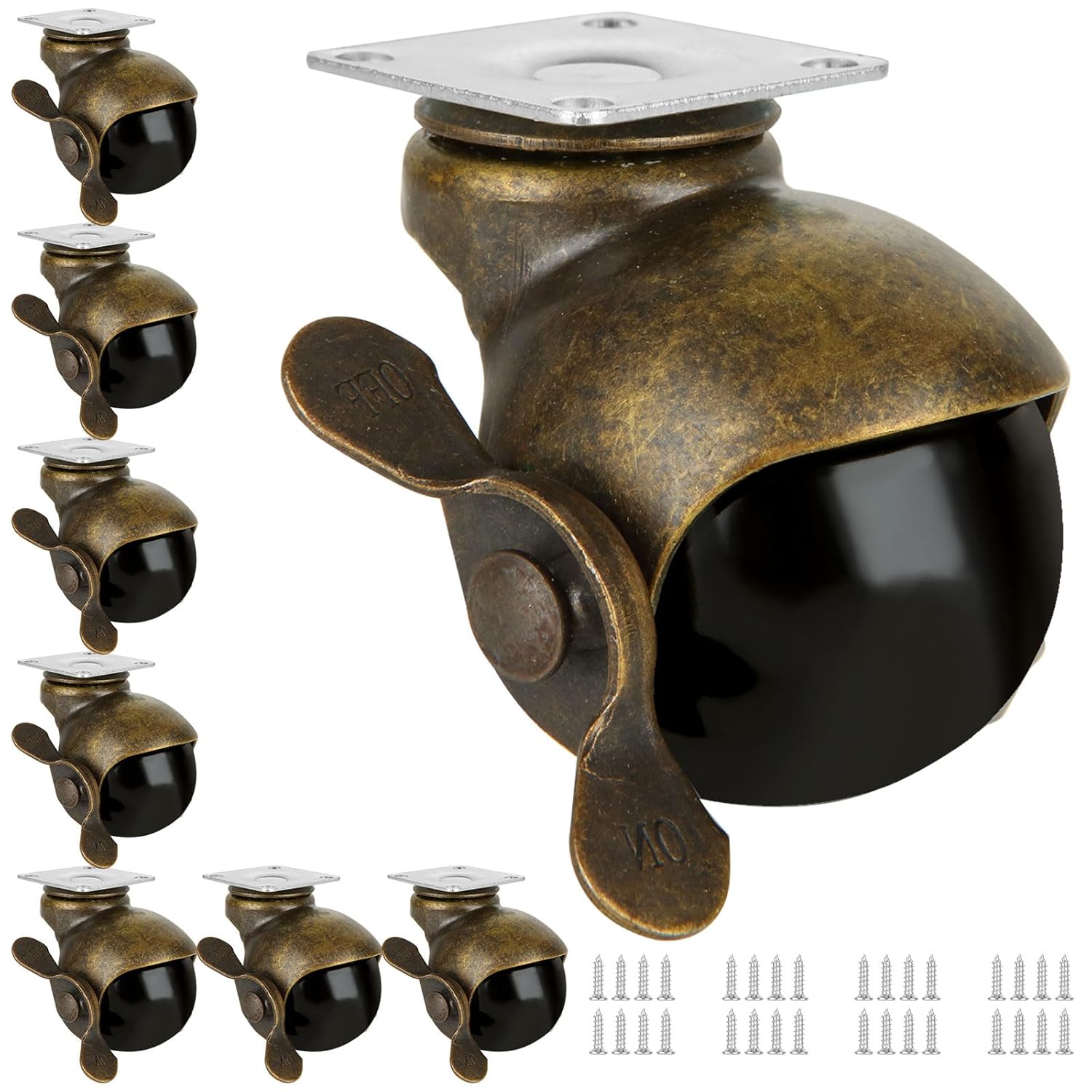 AKOLAFE 8 Pack Small Casters Wheels 2 Inch Swivel Casters Wheels with ...